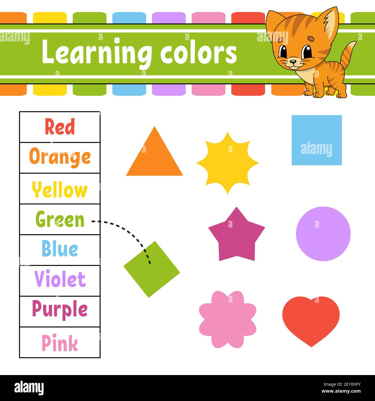 Learning colors. Education developing worksheet. Activity page with ...