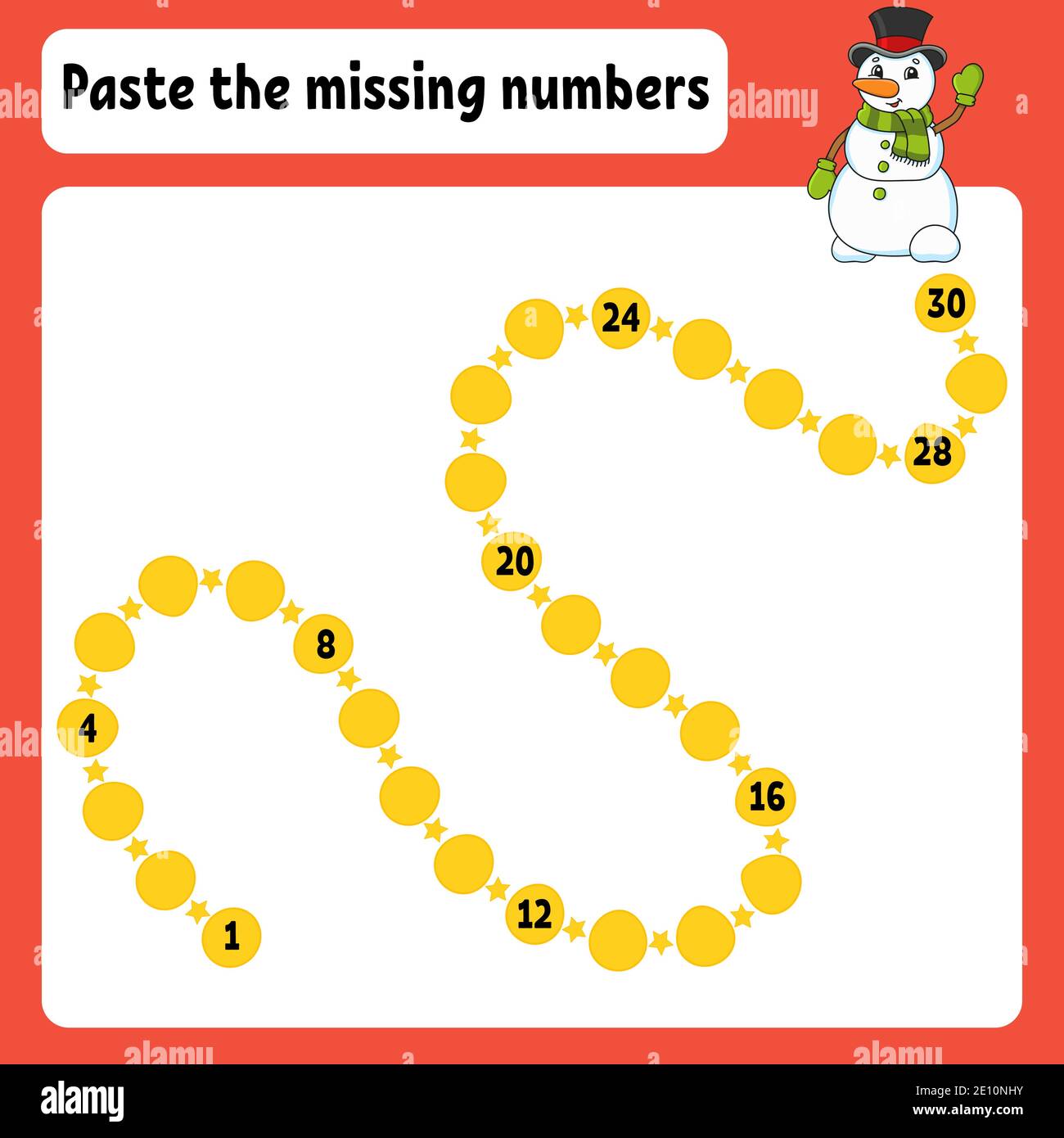 Paste the missing numbers. Handwriting practice. Learning numbers for ...