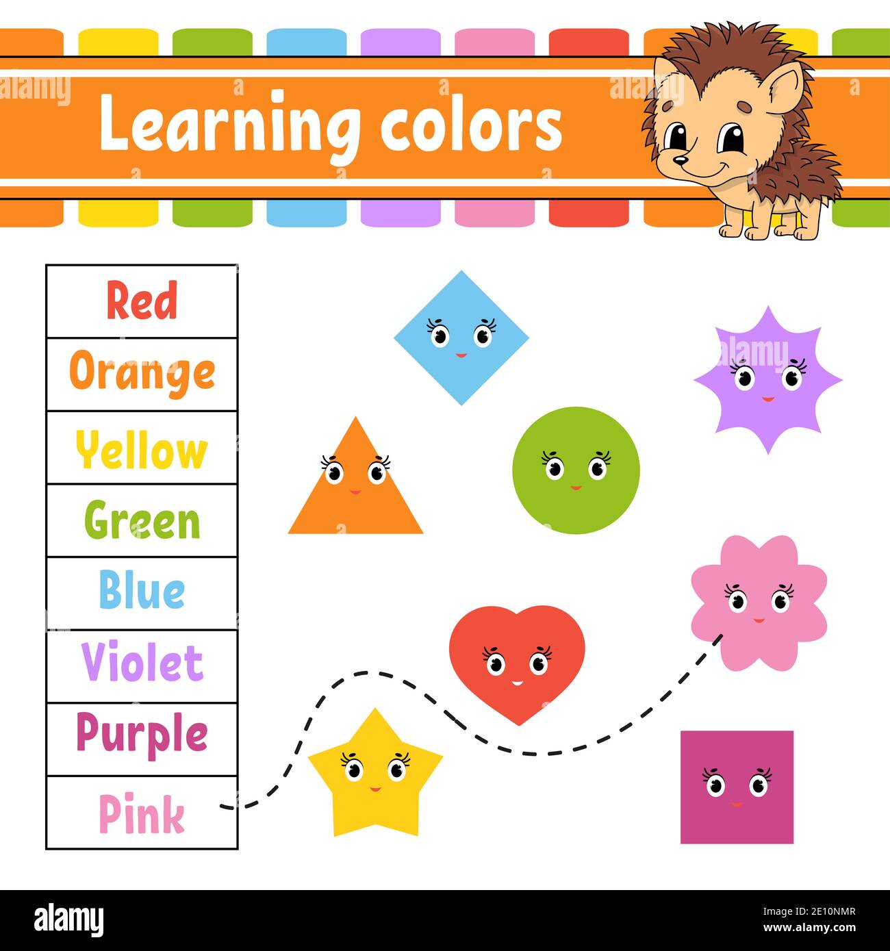 Learning colors. Education developing worksheet. Activity page with ...