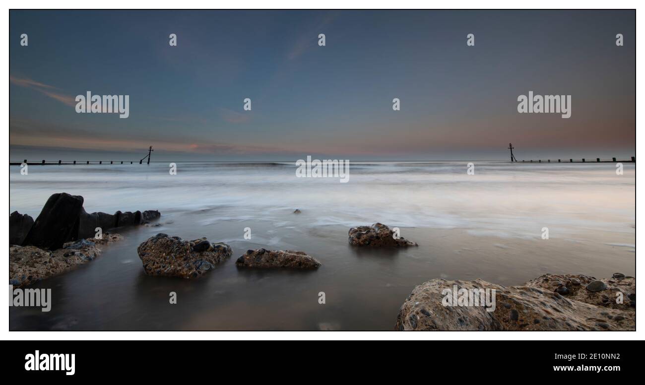 Old groynes Cut Out Stock Images & Pictures - Alamy