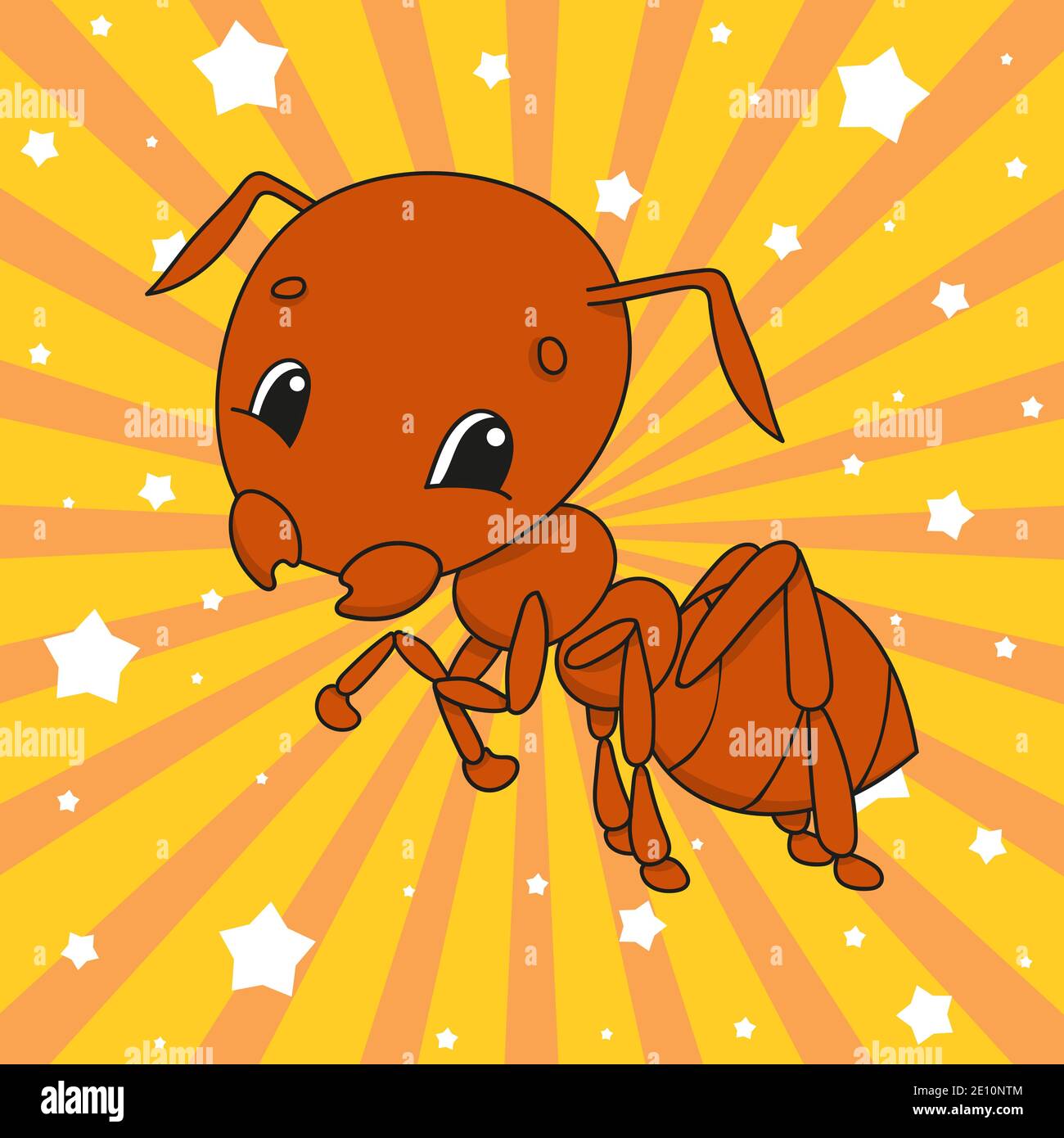 Cute cartoon character. Colorful vector illustration. Isolated on color ...