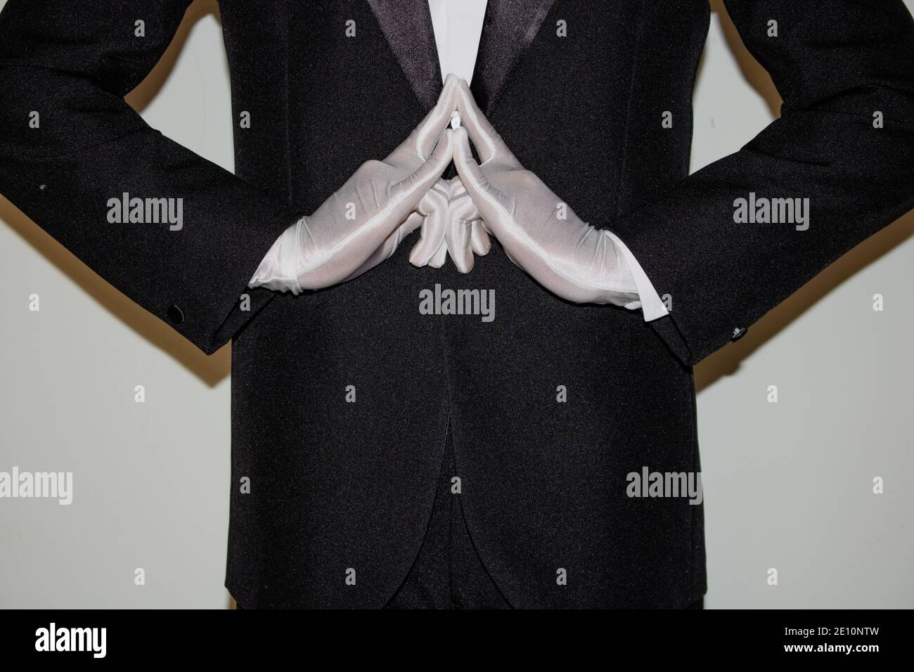 Business black man with gloves doing power gestures focus isolated on ...