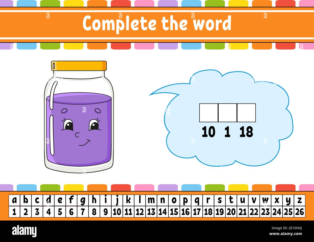 Complete the words. Cipher code. Learning vocabulary and numbers ...
