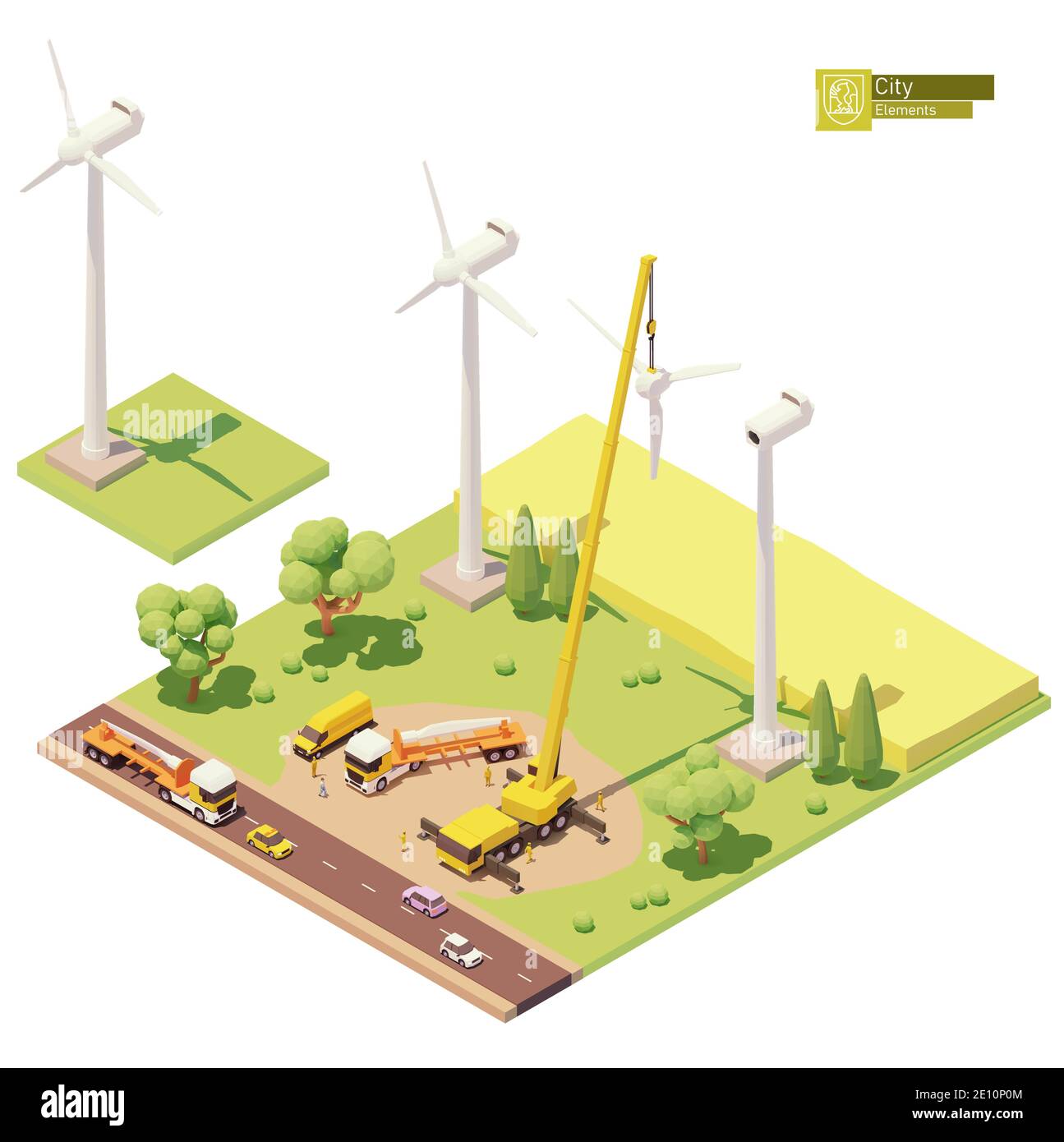 Wind power installation windmill Stock Vector Images - Alamy