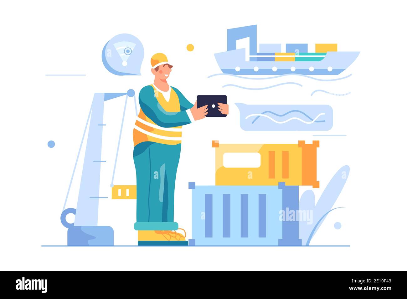 Container terminal port in Stock Vector Images - Alamy