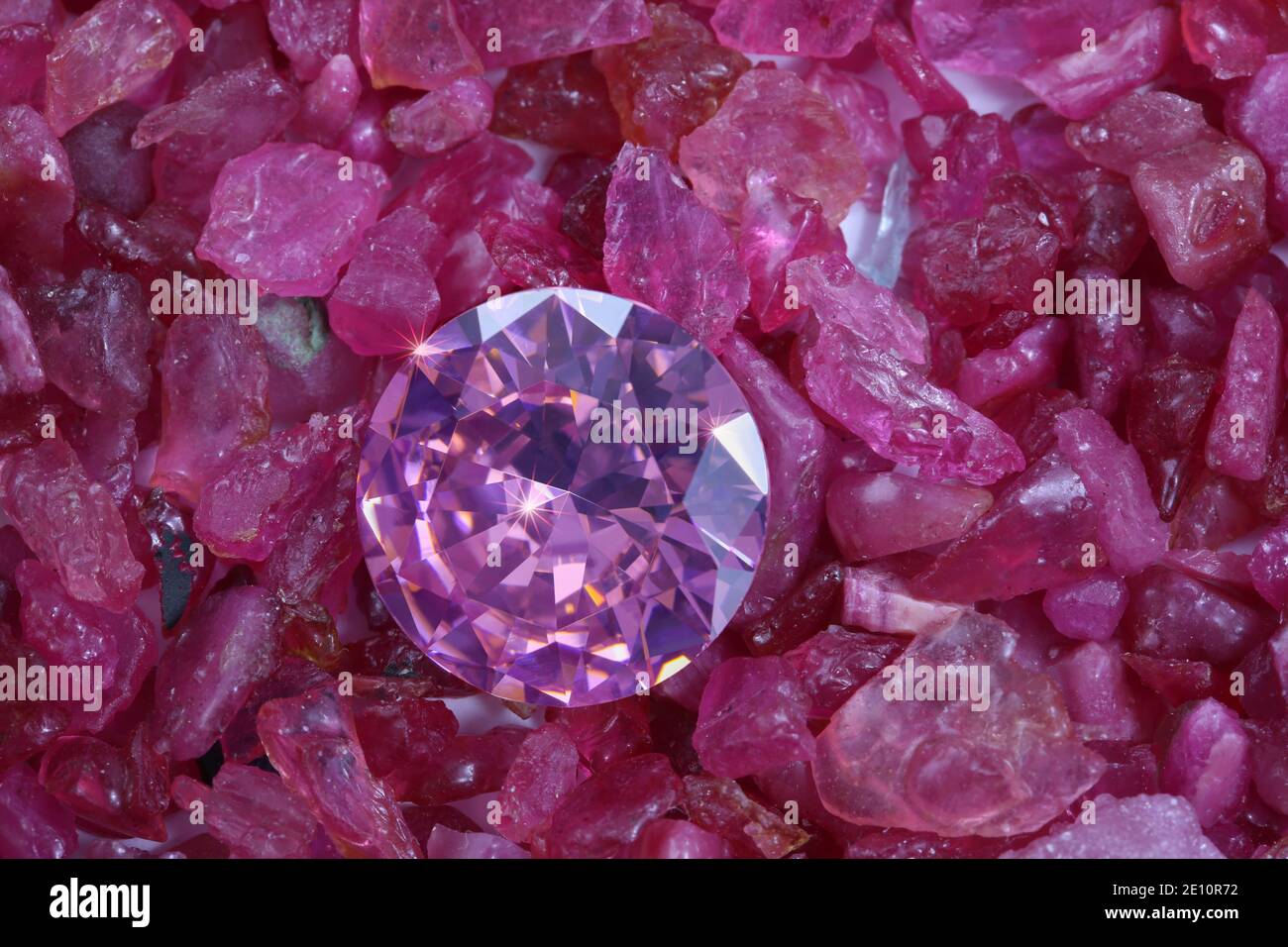 amethyst diamond put on raw Ruby Rough Gemstone Stock Photo - Alamy