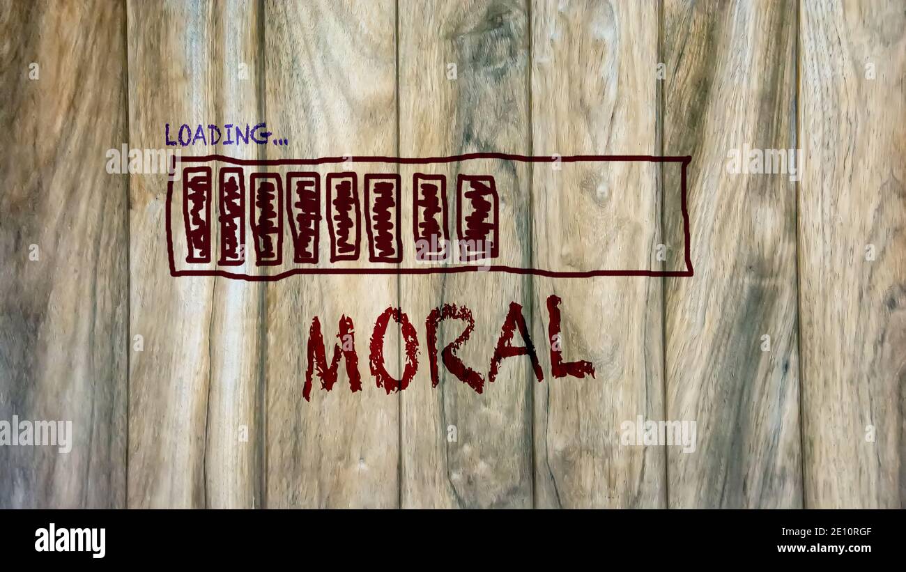 Street Sign the Direction Way to Moral Stock Photo - Alamy