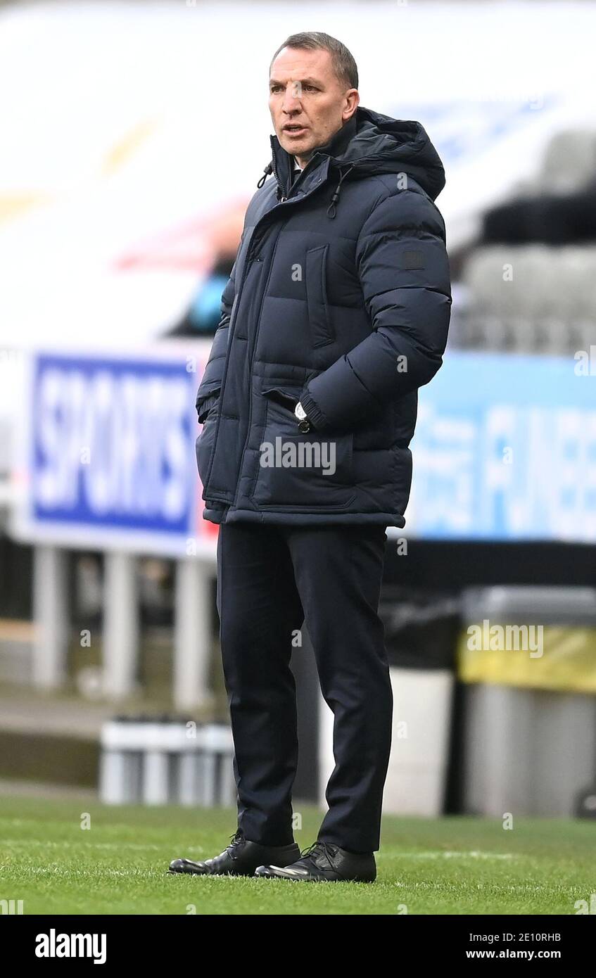 Leicester City manager Brendan Rodgers looks on during the Premier ...
