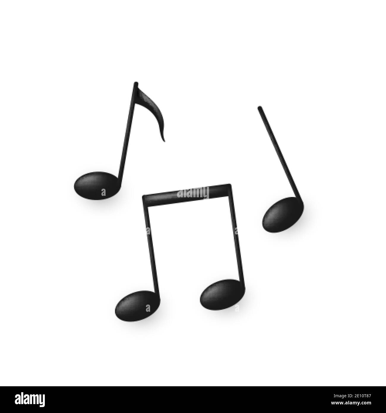Black volume music note symbols or icons. Vector illustration isolated ...