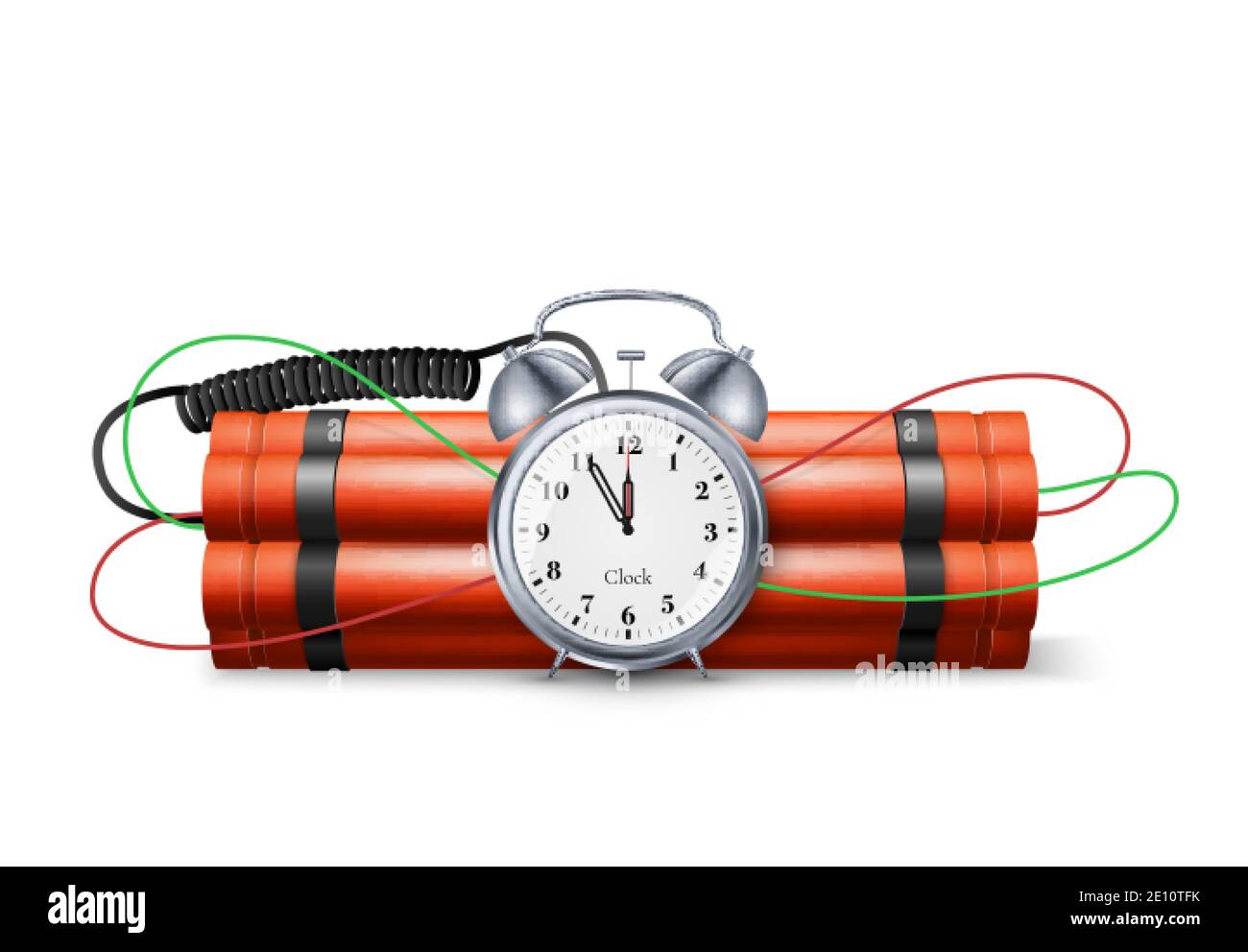 Dynamite Bomb with Countdown Clock. Military Detonate Red Weapon ...