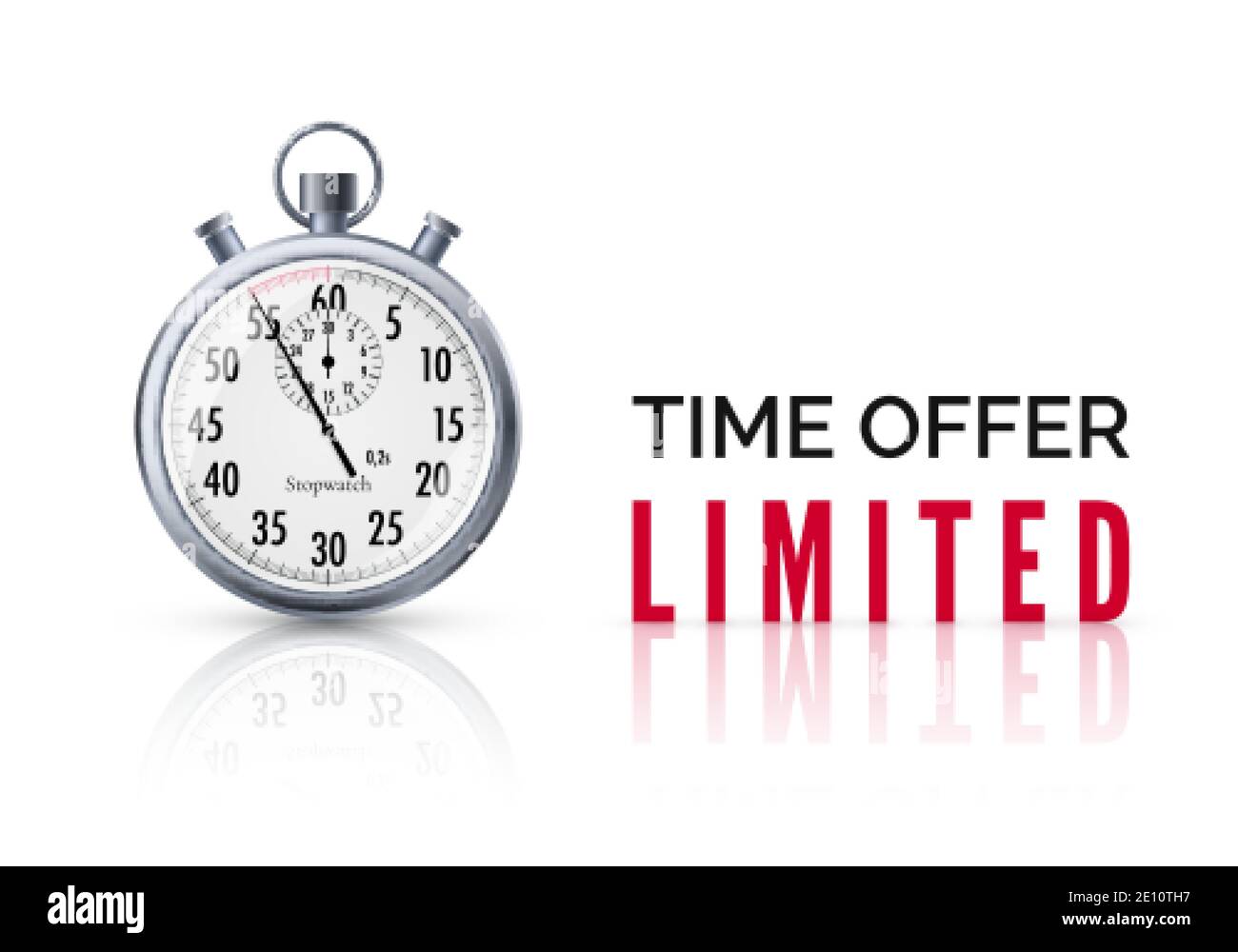 Alarm clock with special offer text and countdown. Limited time offer ...