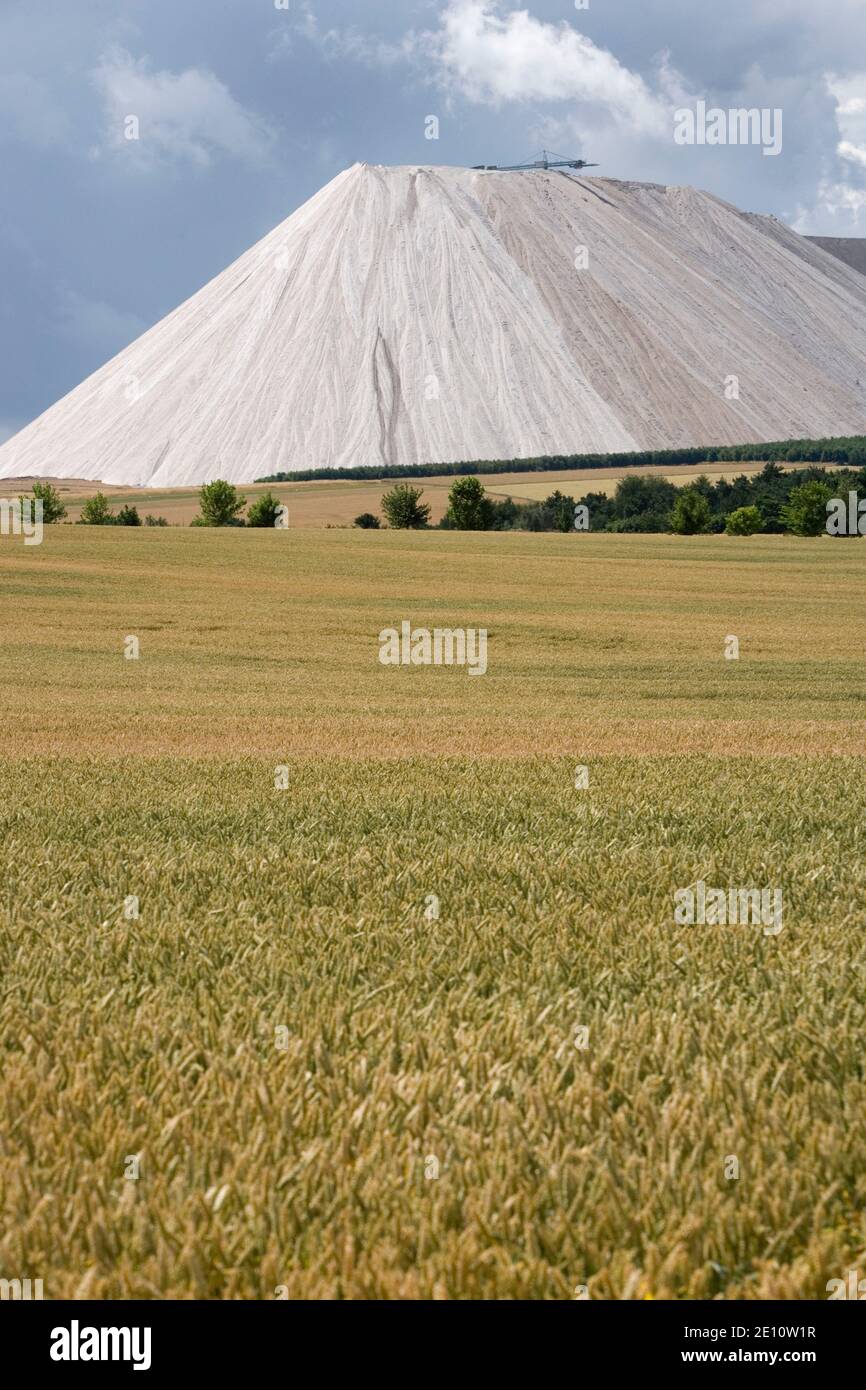Germany's highest potash mountain (Monte Kali) near Heringen (Werra) in ...