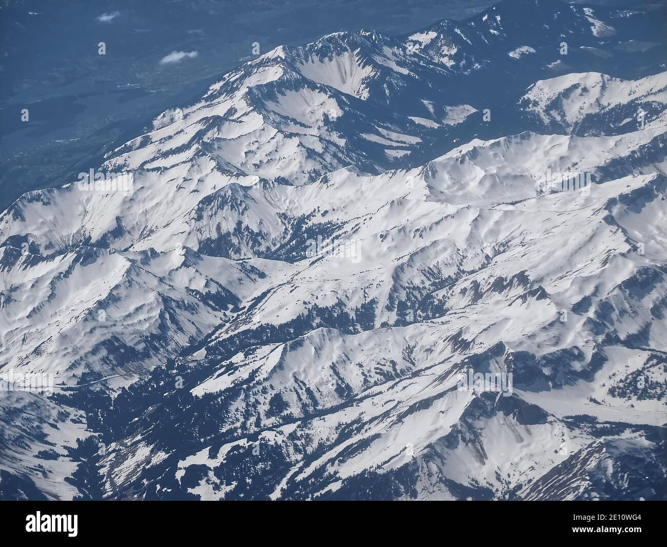 Aerial view of the italian alps seen from an airplane Stock Photo - Alamy