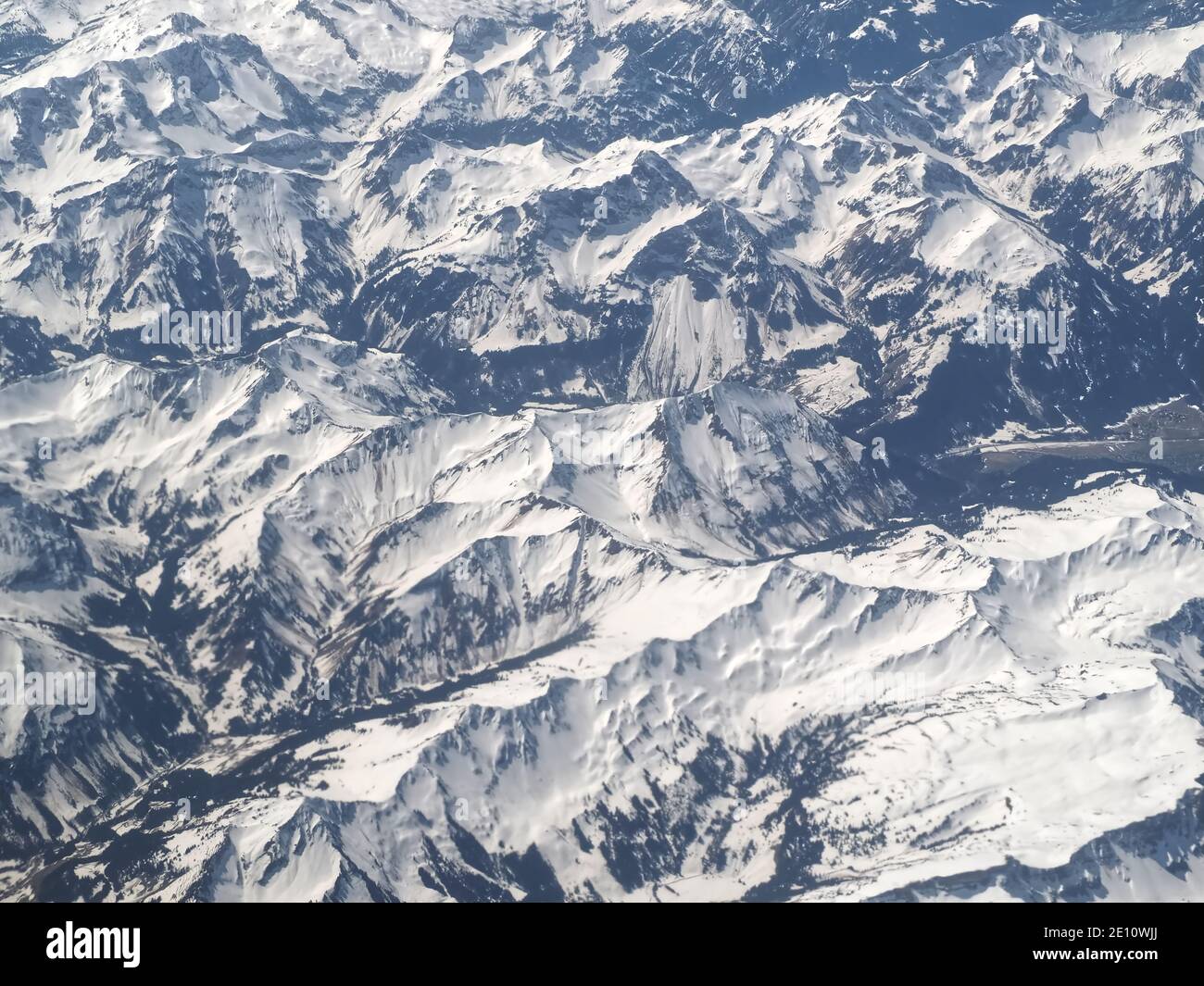 Aerial view of the italian alps seen from an airplane Stock Photo - Alamy
