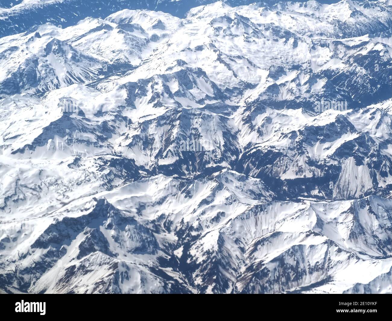 Aerial view of the italian alps seen from an airplane Stock Photo - Alamy