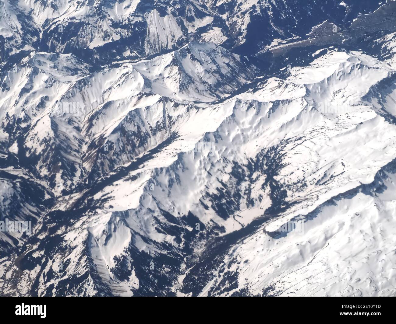 Aerial view of the italian alps seen from an airplane Stock Photo - Alamy