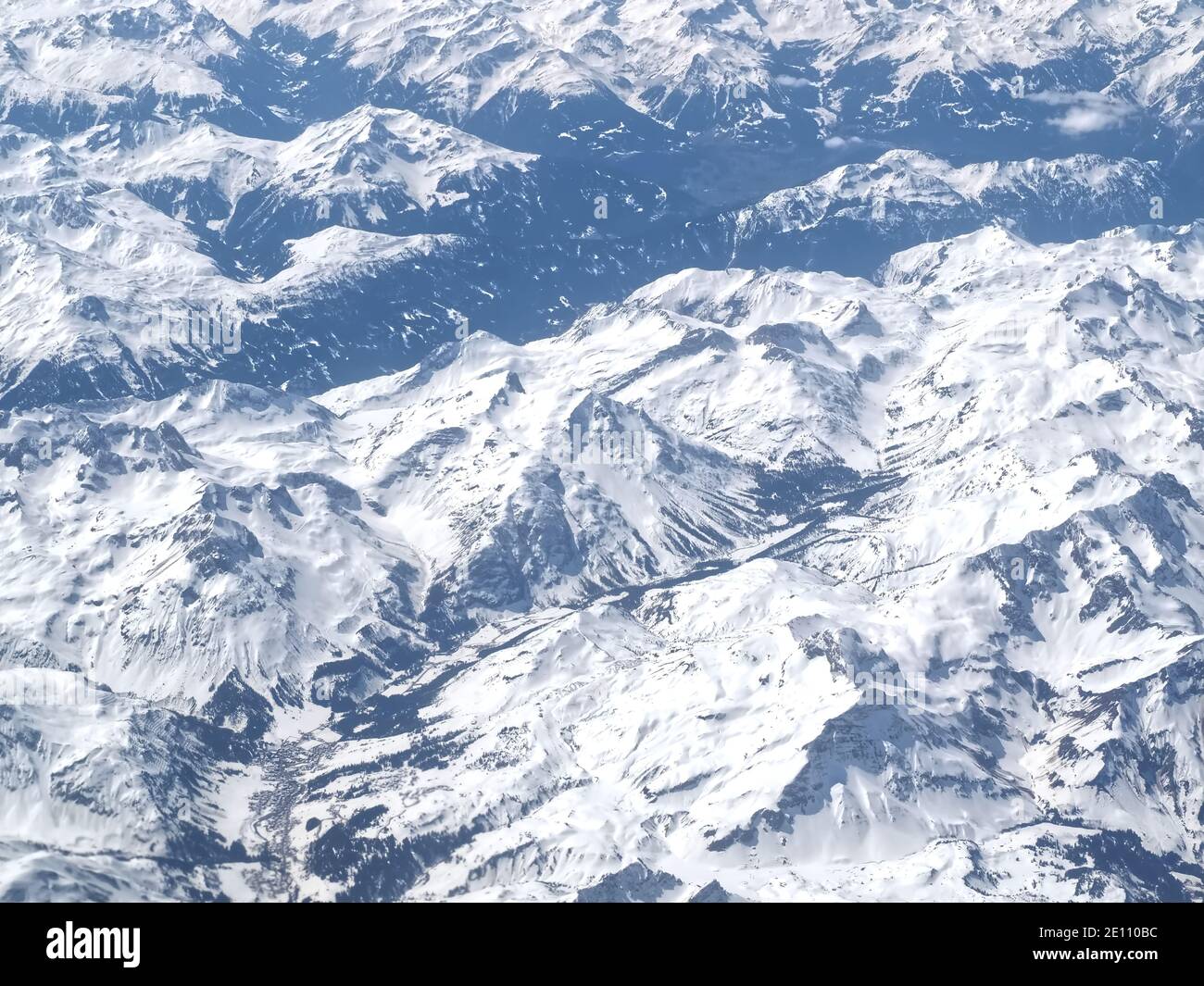 Aerial view of the italian alps seen from an airplane Stock Photo - Alamy