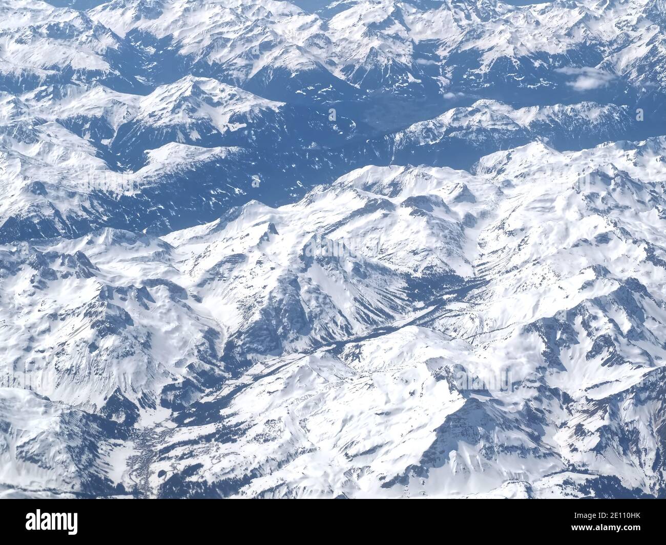 Aerial view of the italian alps seen from an airplane Stock Photo - Alamy