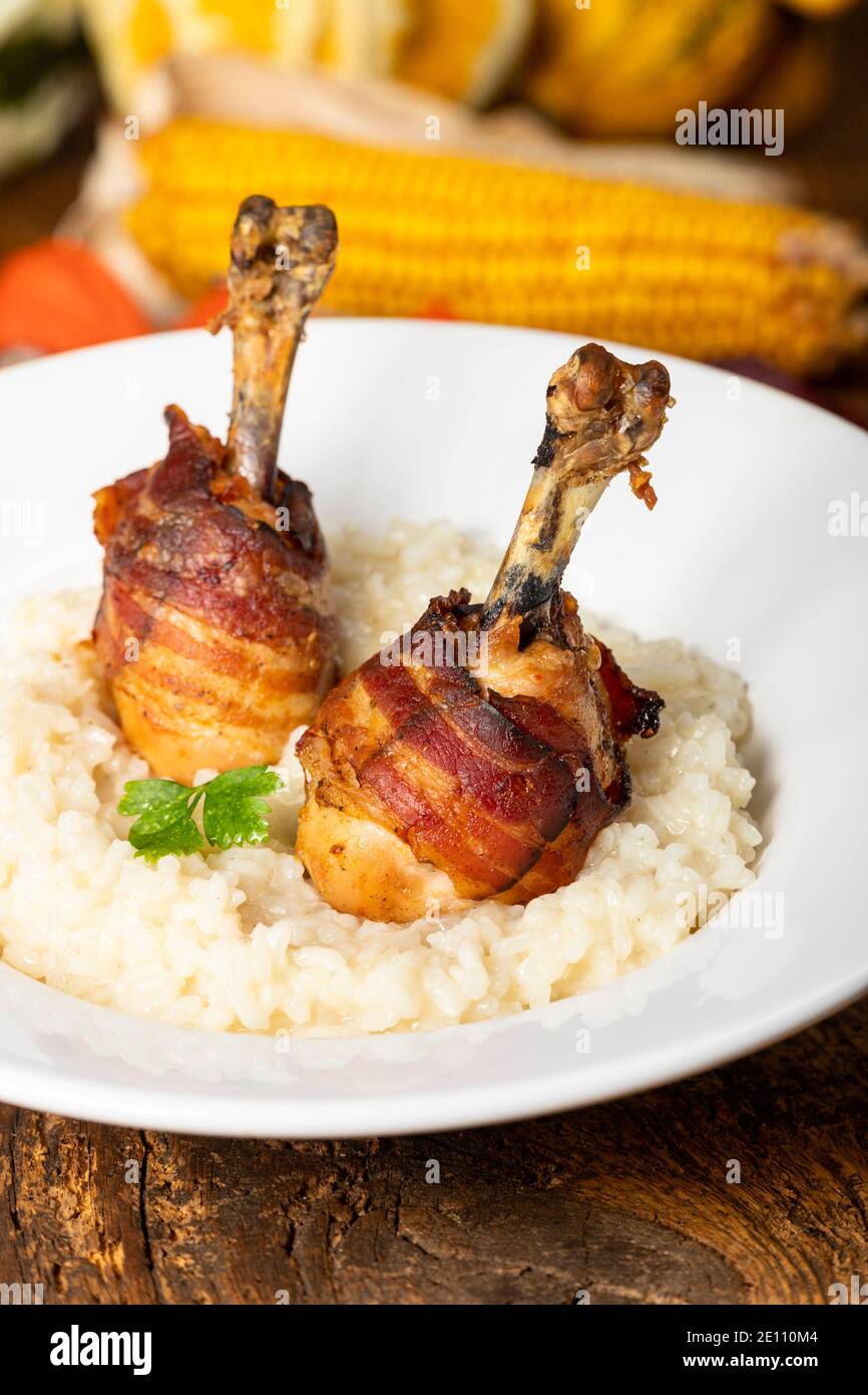Yellow rice chicken leg hi-res stock photography and images - Alamy