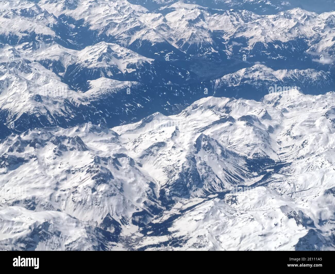 Aerial view of the italian alps seen from an airplane Stock Photo - Alamy
