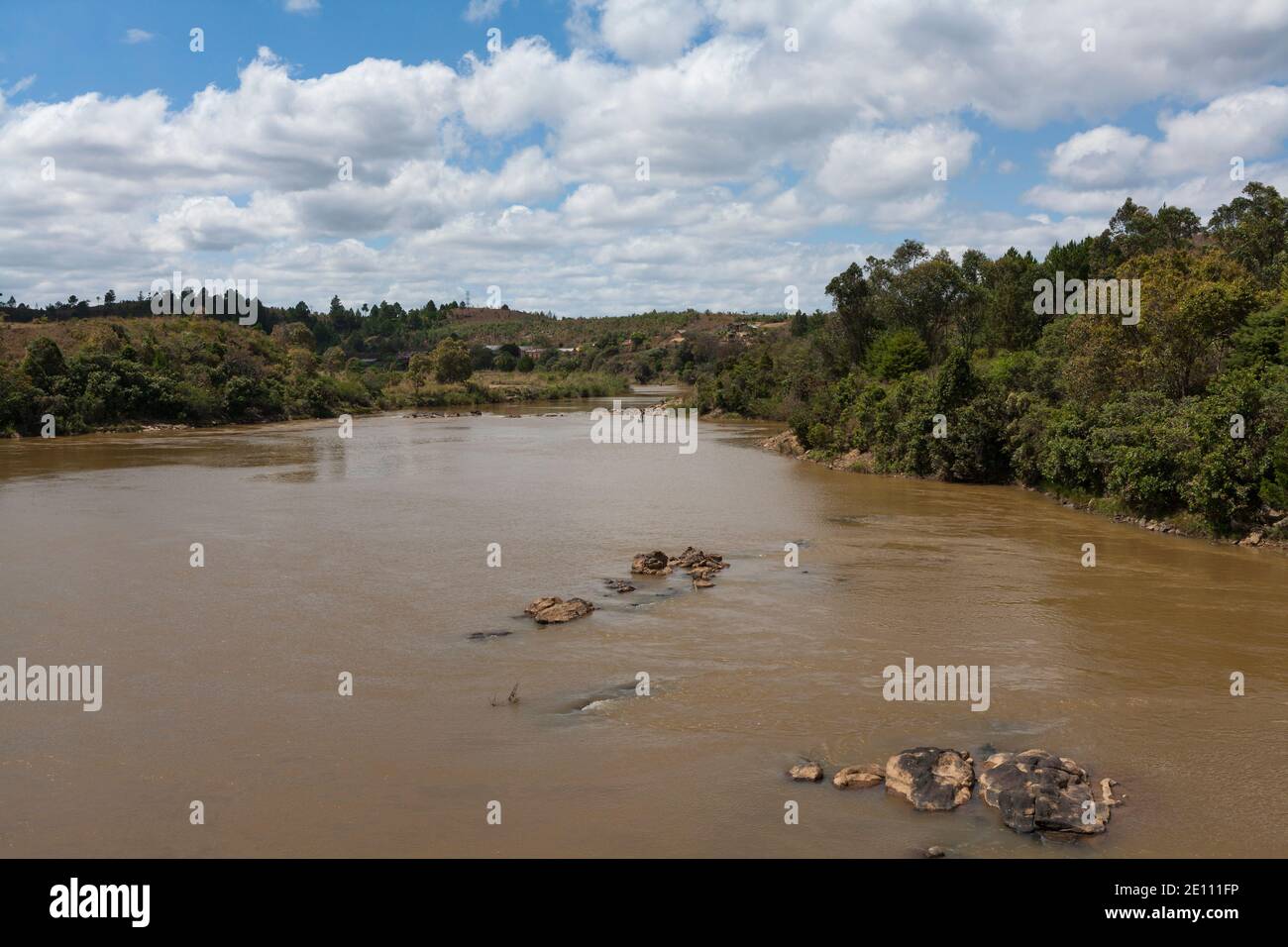 Landscape view of Mangoro River, Analamanga, Madagascar, October 2007 ...