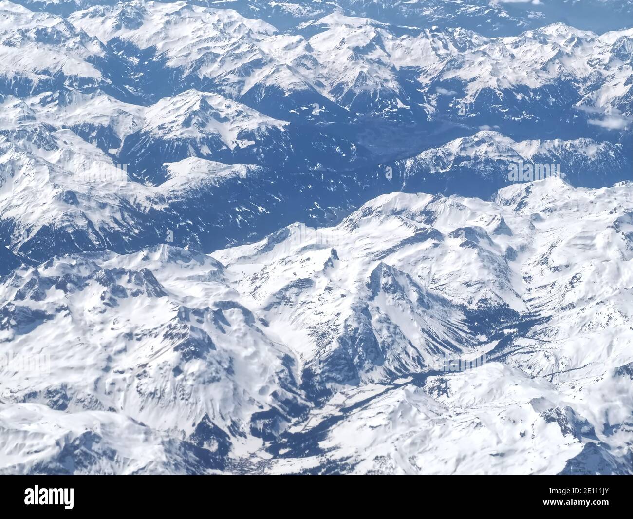 Aerial view of the italian alps seen from an airplane Stock Photo - Alamy