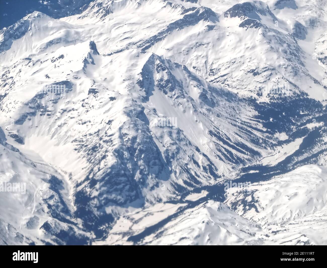 Aerial view of the italian alps seen from an airplane Stock Photo - Alamy