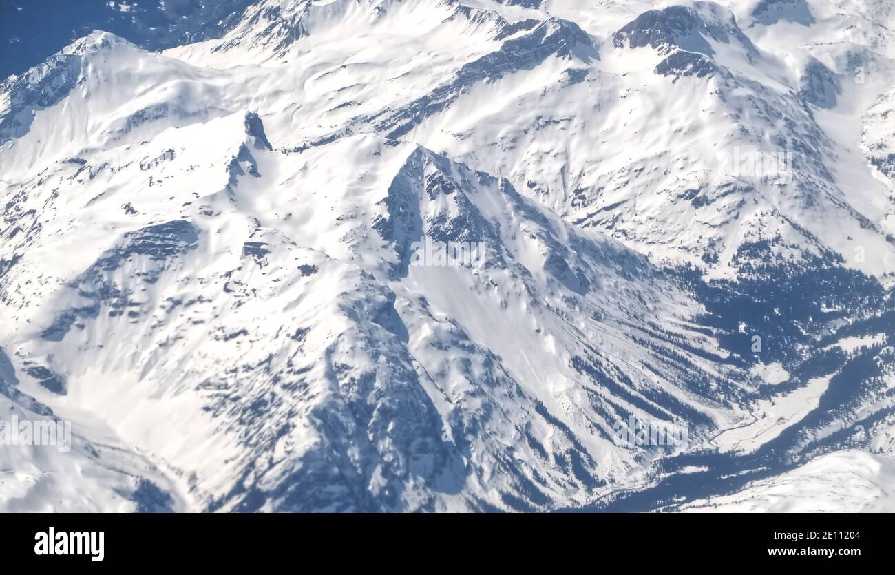 Aerial view of the italian alps seen from an airplane Stock Photo - Alamy