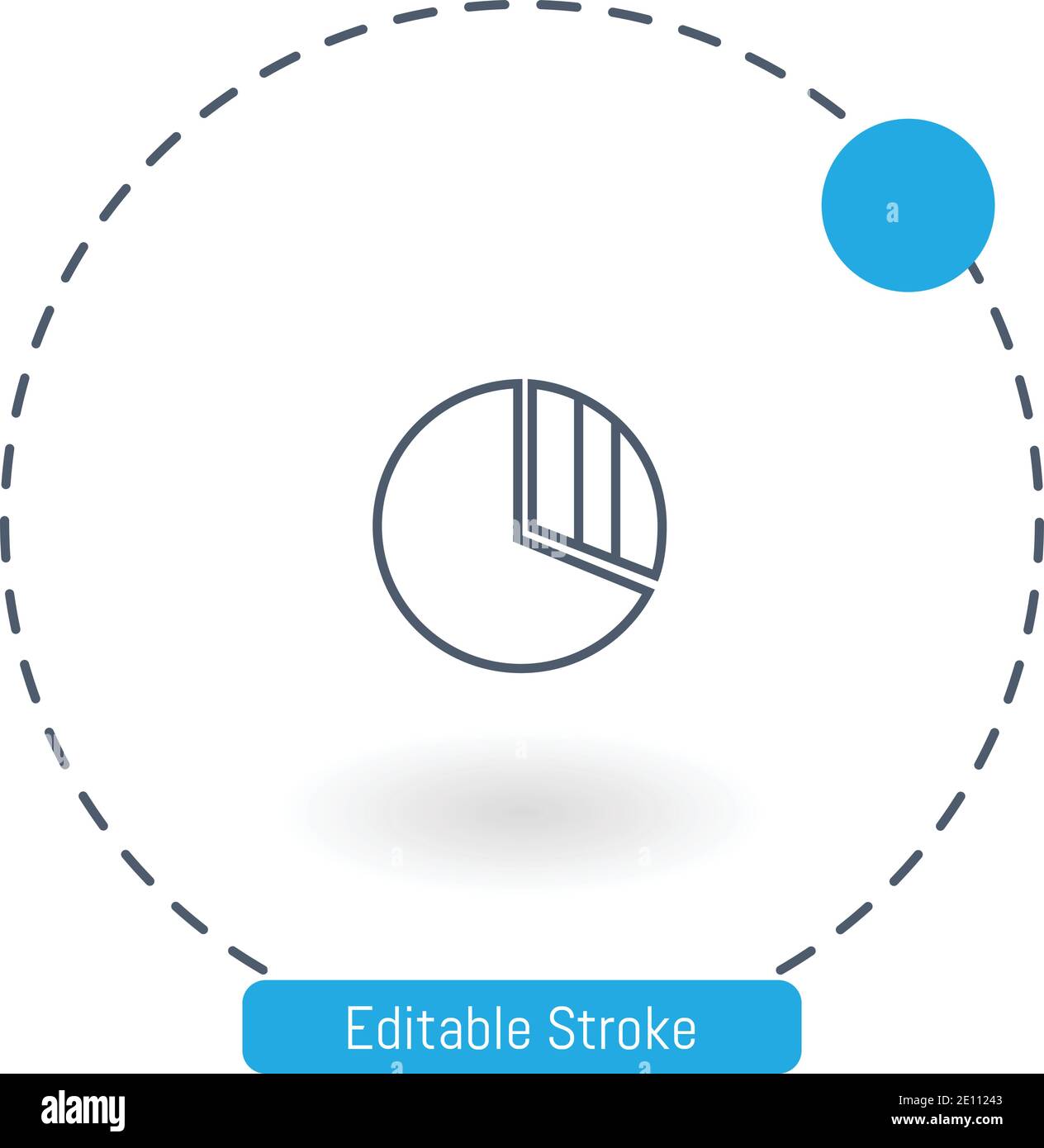 pie chart vector icon editable stroke outline icons for web and mobile ...