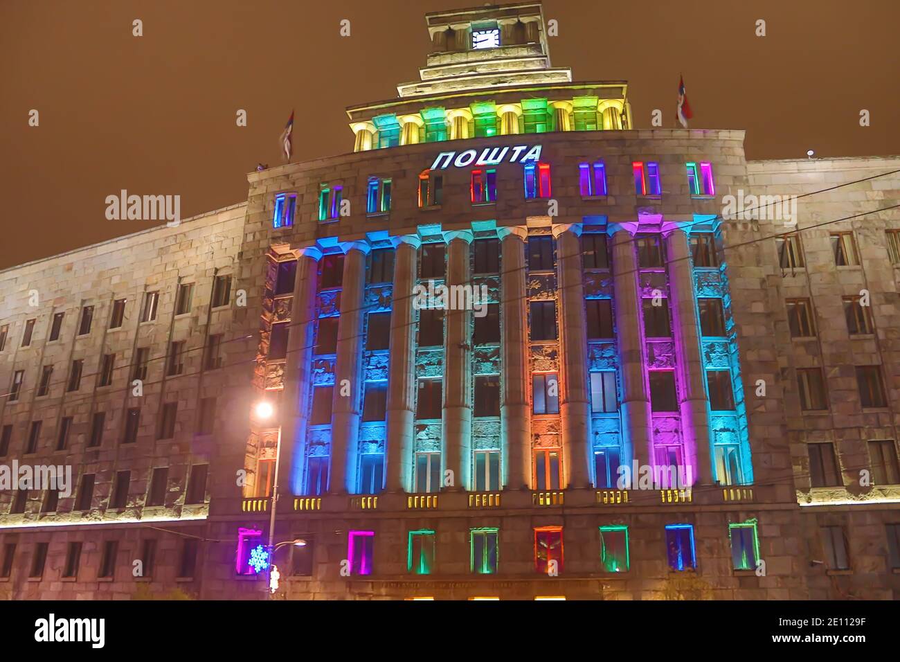 Main Serbian post office building (Poste Srbije, in Serbian language ...
