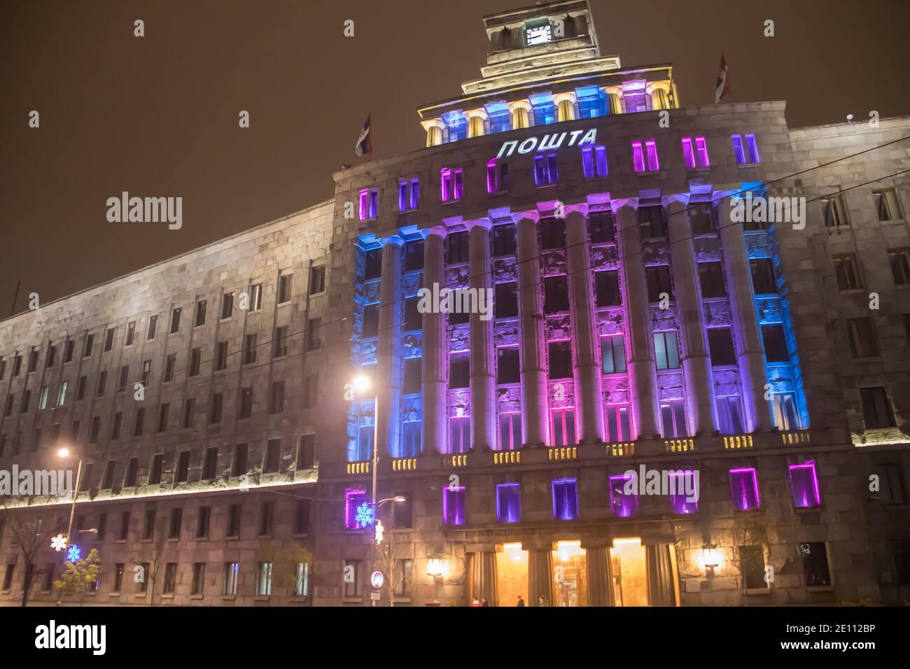 Main Serbian post office building (Poste Srbije, in Serbian language ...