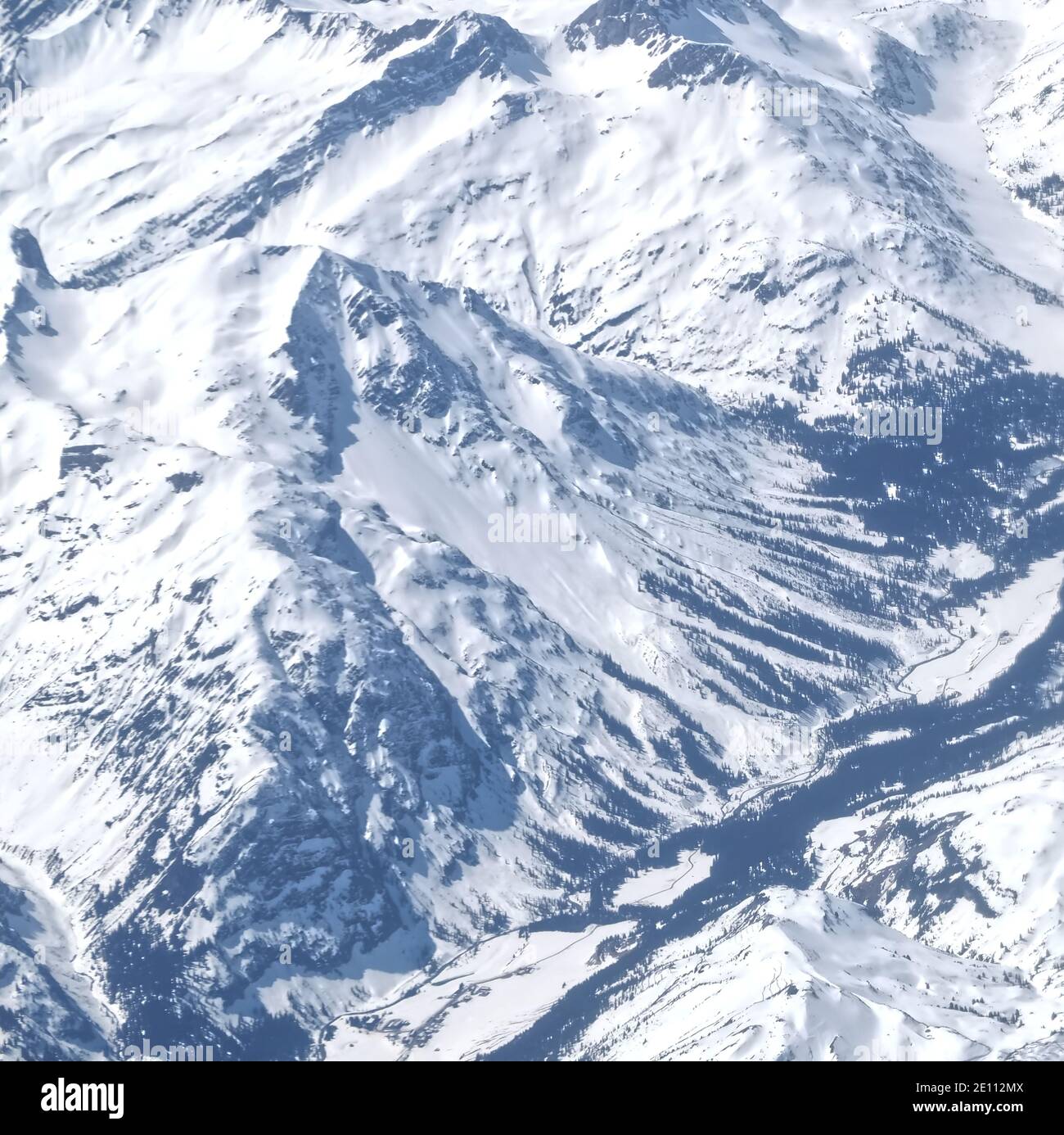 Aerial view of the italian alps seen from an airplane Stock Photo - Alamy