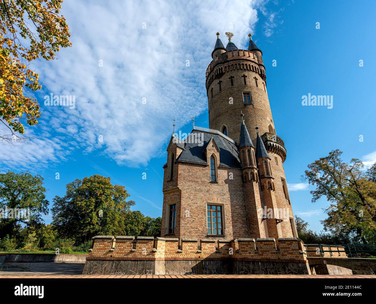 The Flatow Tower In The Park Babelsberg, Potsdam, Germany Stock Photo ...