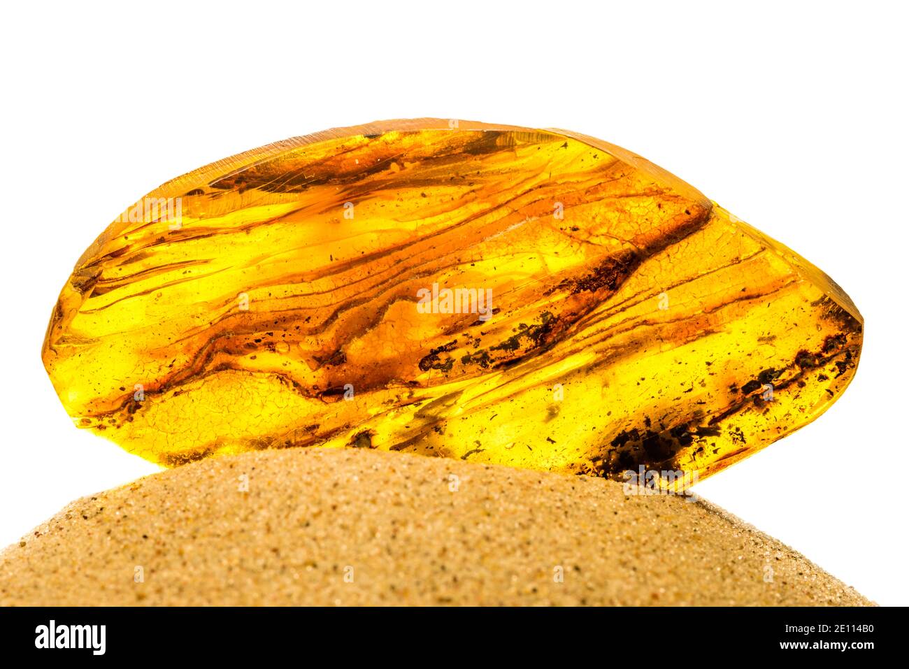 Amber In Sun With Inclusions Stock Photo - Alamy