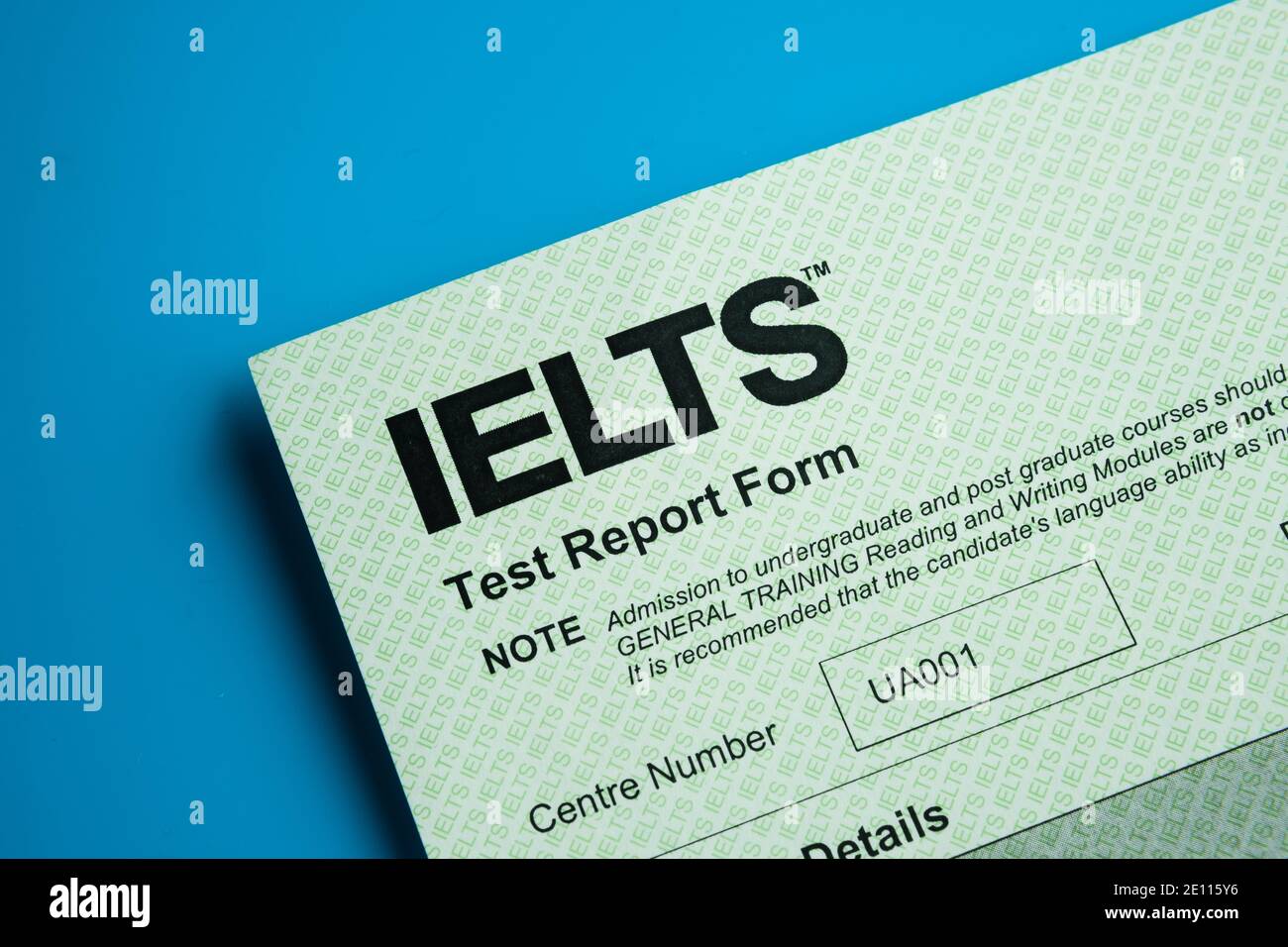 Stafford, United Kingdom - January 3 2021: Authentic IELTS test report ...