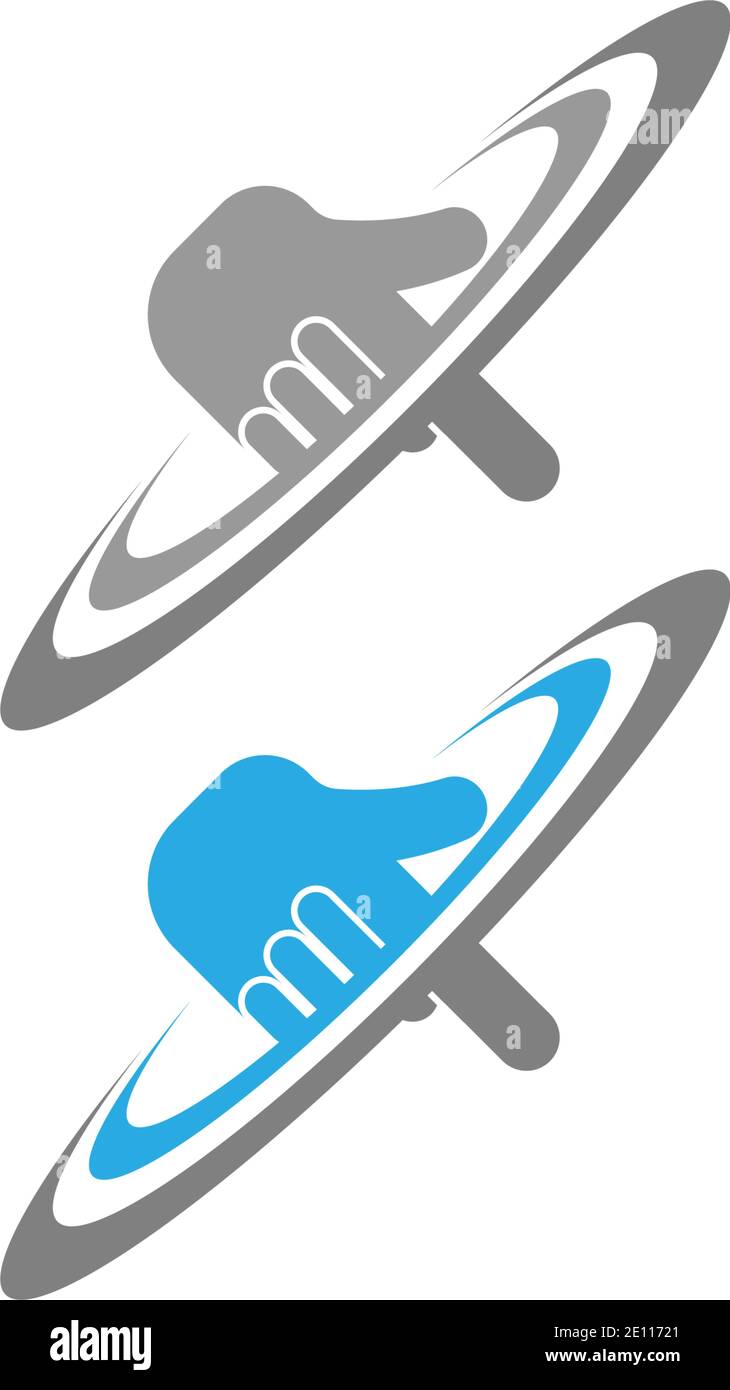 Digital hand touch technology logo icon design vector Stock Vector ...