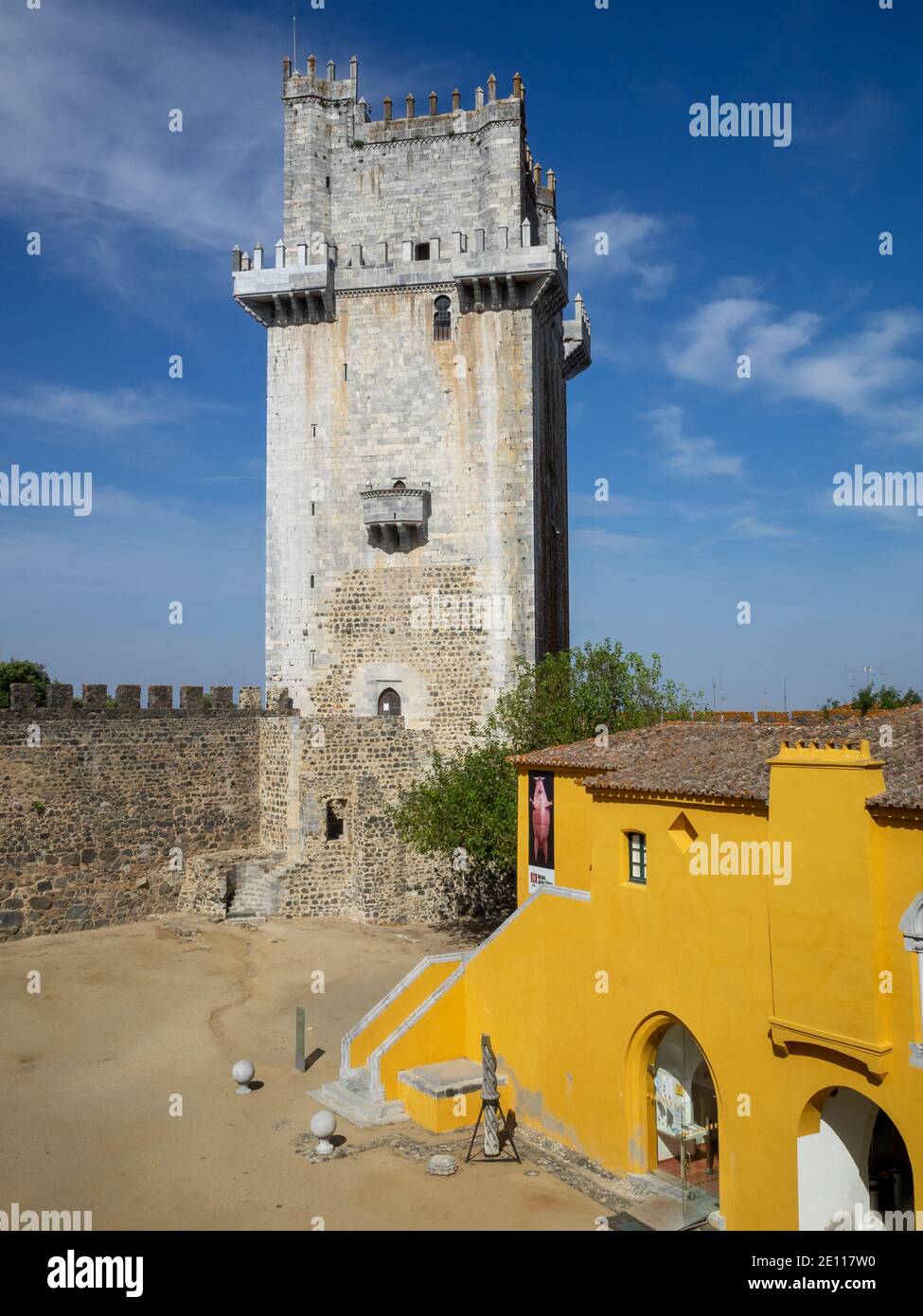 General view of Beja Castle inner courtyard and keep Stock Photo - Alamy