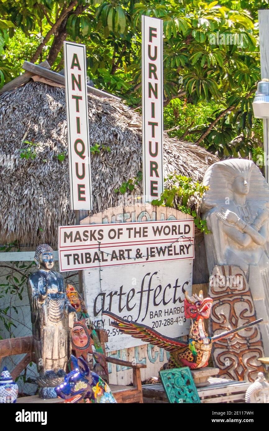 Sign for Arteffects, an unusual roadside store in Key Largo on the ...