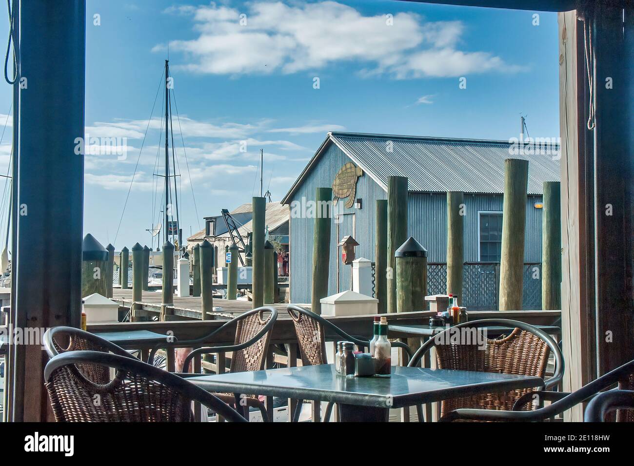 Waterfront seafood restaurant at the Conch Harbor Marina in Key West in ...
