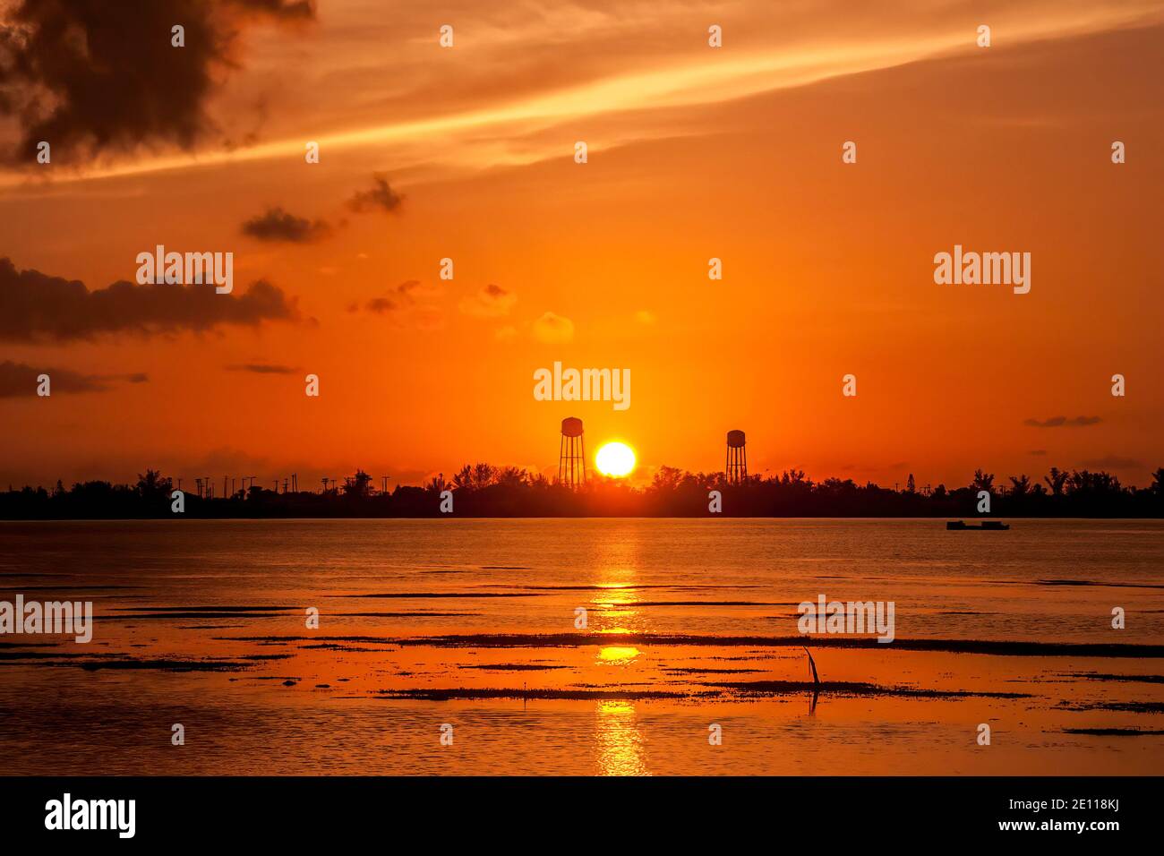 Sunset over the main island of Key West in the Florida Keys Stock Photo ...