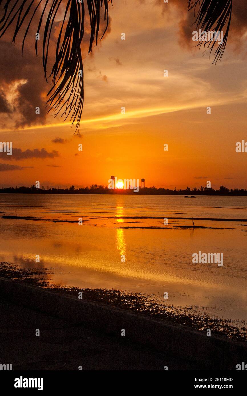 Sunset over the main island of Key West in the Florida Keys Stock Photo ...