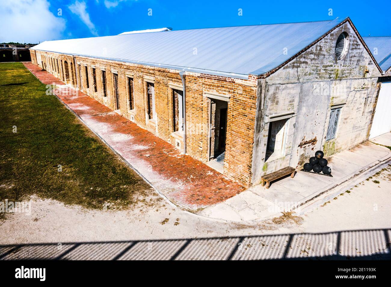 The red brick barracks inside the Civil War Fort Zachary Taylor in Key ...
