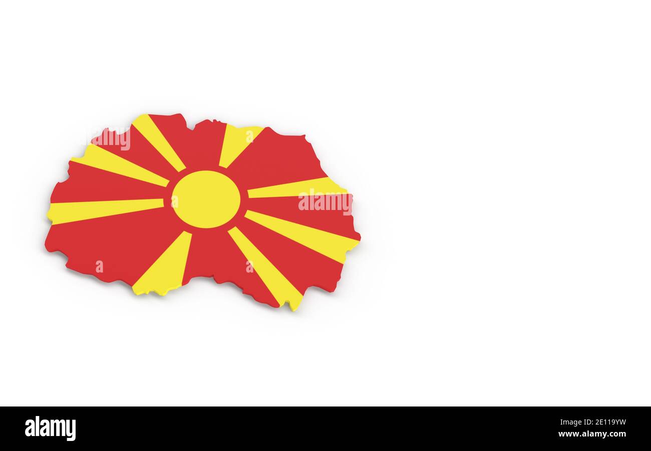 Map of North Macedonia with Macedonian flag 3D rendering Stock Photo ...