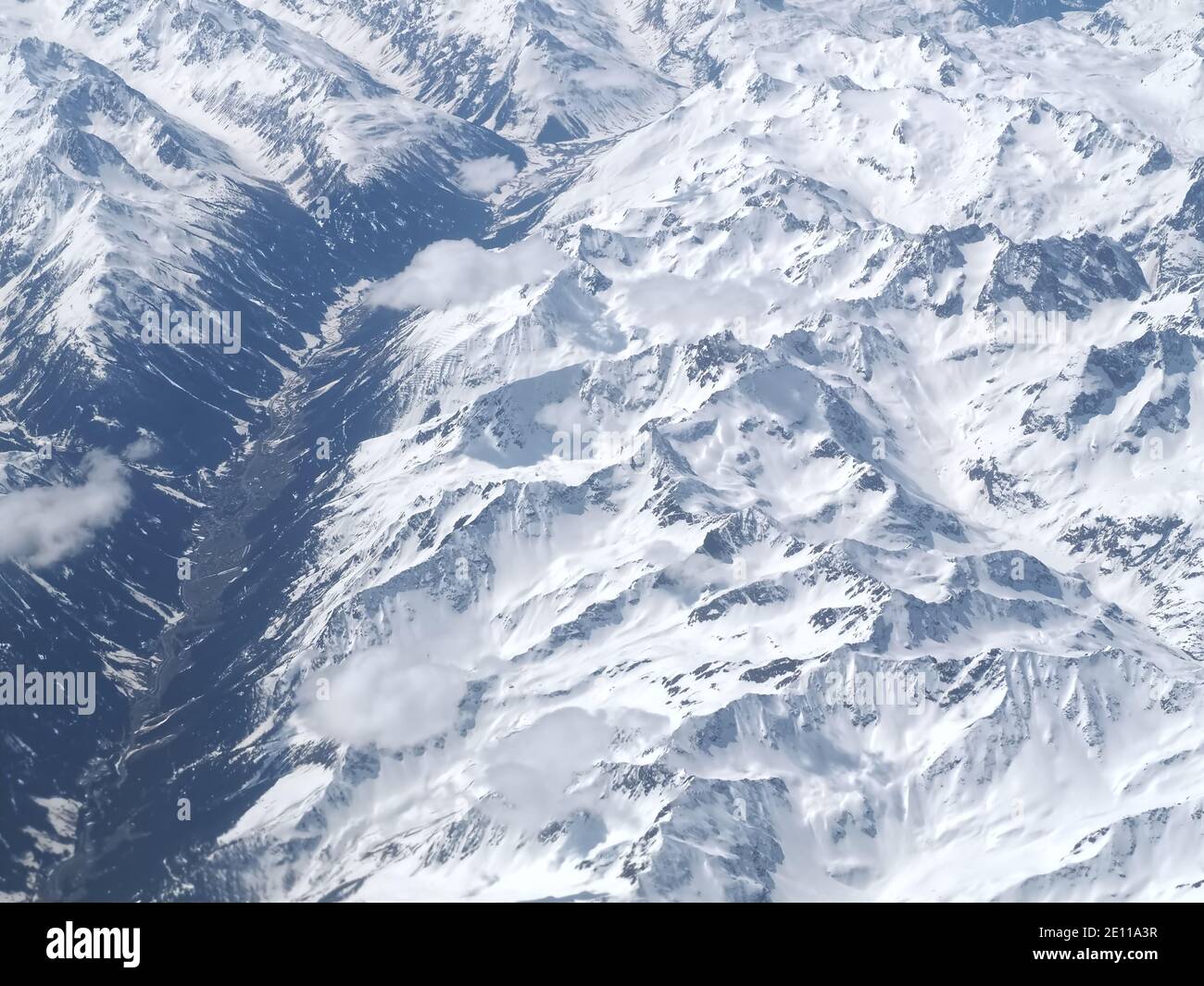 Aerial view of the italian alps seen from an airplane Stock Photo - Alamy