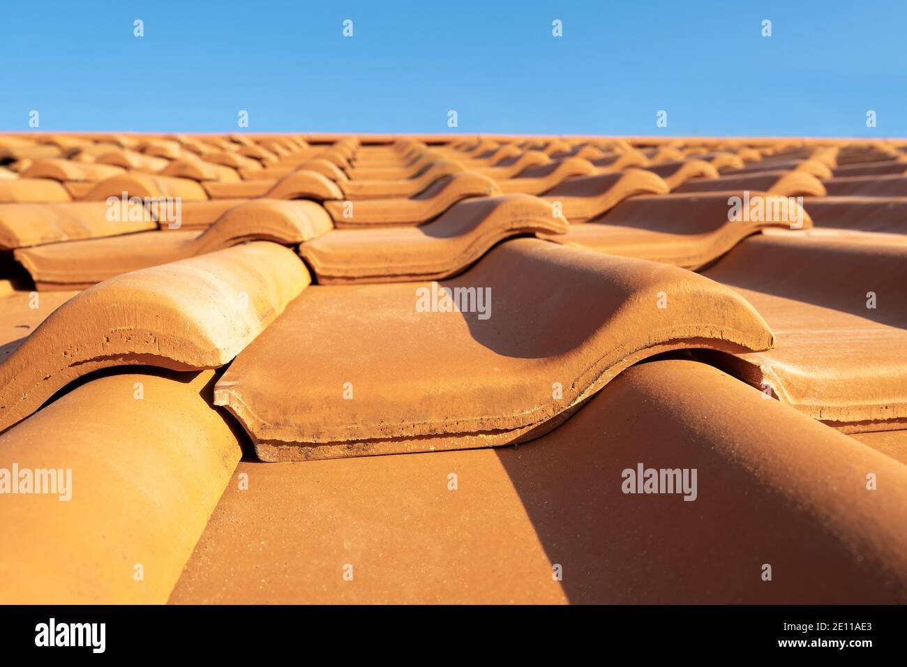 Closeup yellow ceramic roofing hi-res stock photography and images - Alamy