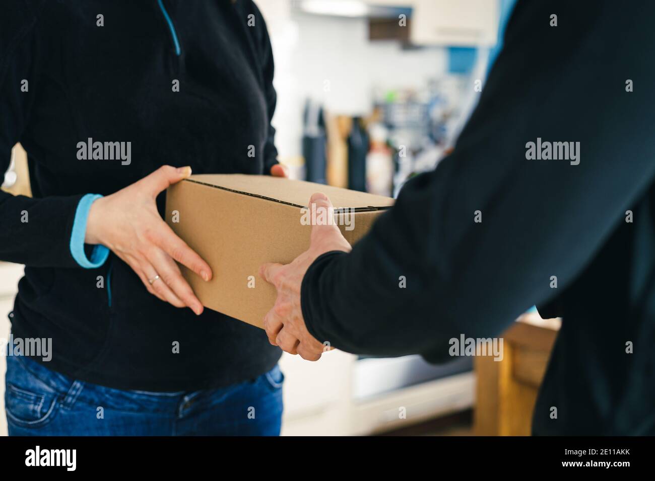 Messenger service delivers parcel hi-res stock photography and images ...