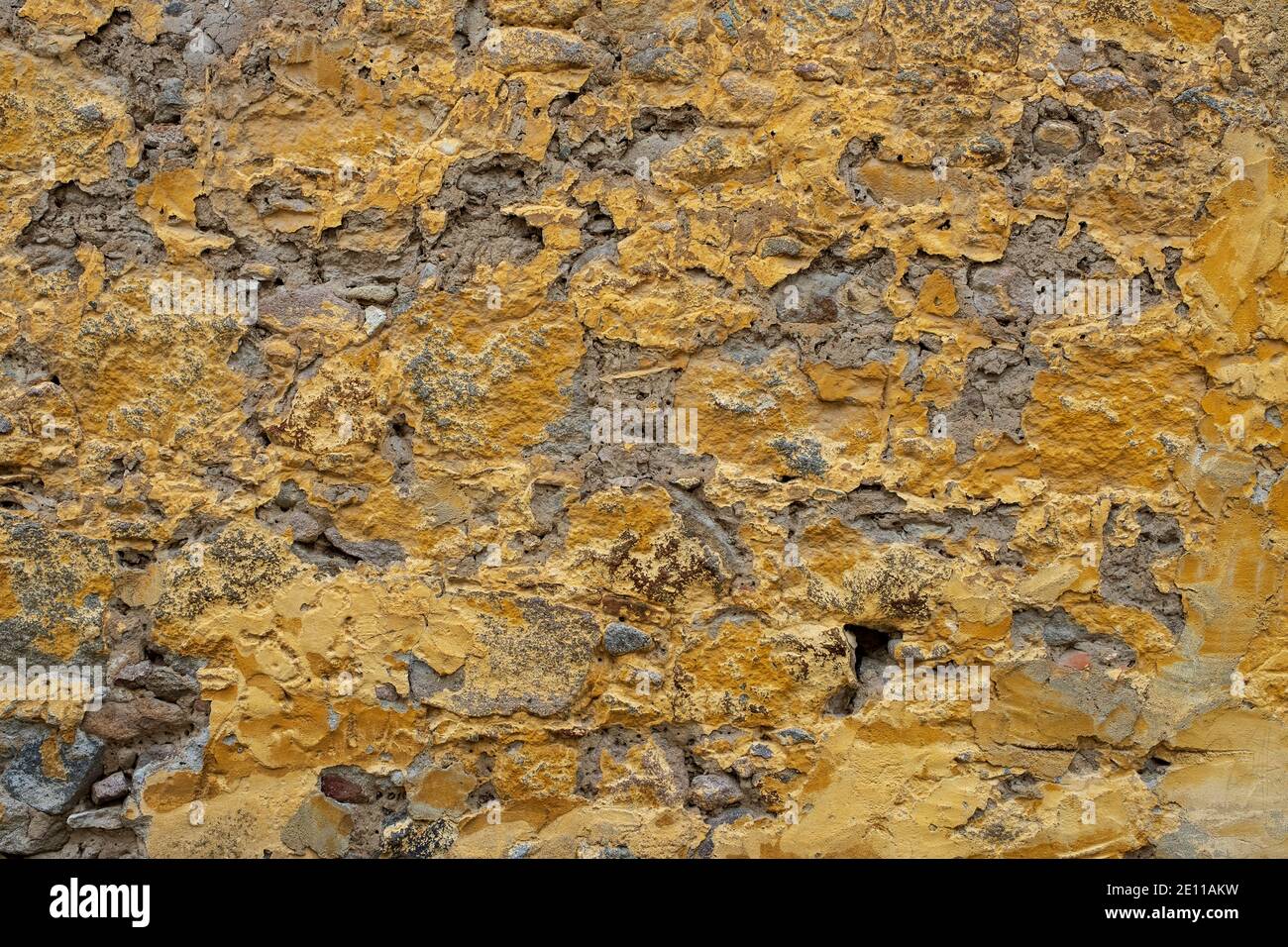 A very deteriorated wall by the time in ocher color, background image ...