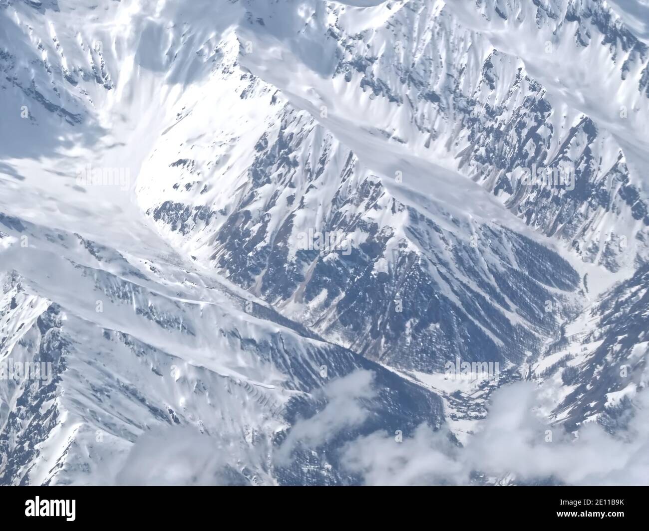 Aerial view of the italian alps seen from an airplane Stock Photo - Alamy