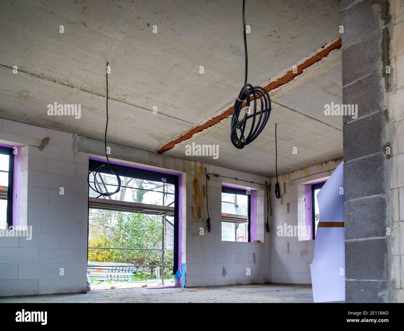 Rough Construction Of A Family House Stock Photo - Alamy