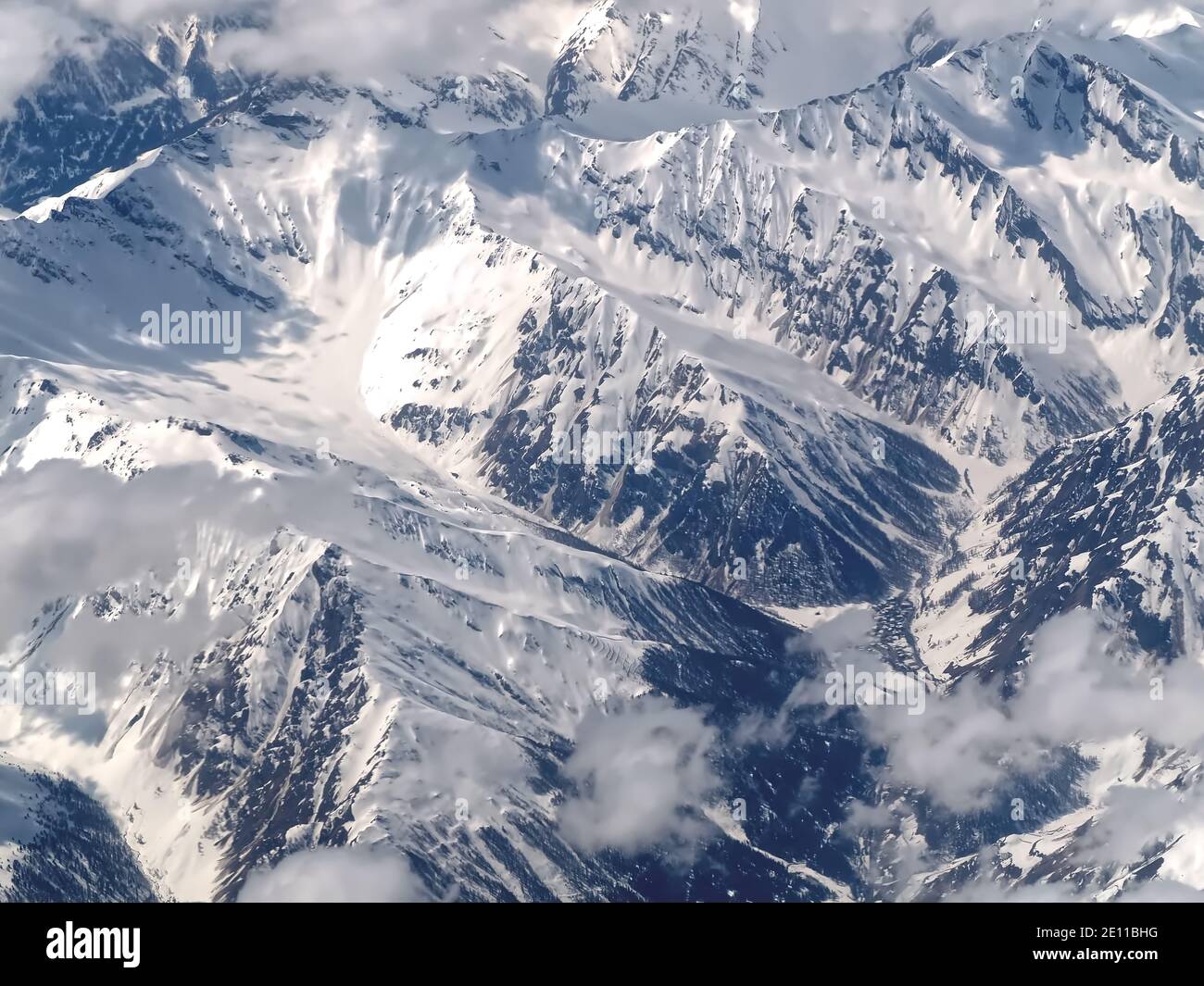 Aerial view of the italian alps seen from an airplane Stock Photo - Alamy